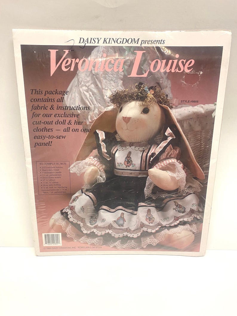 Vintage Daisy Kingdom Veronica Louise Bunny Doll DIY Kit (style 9805 ...