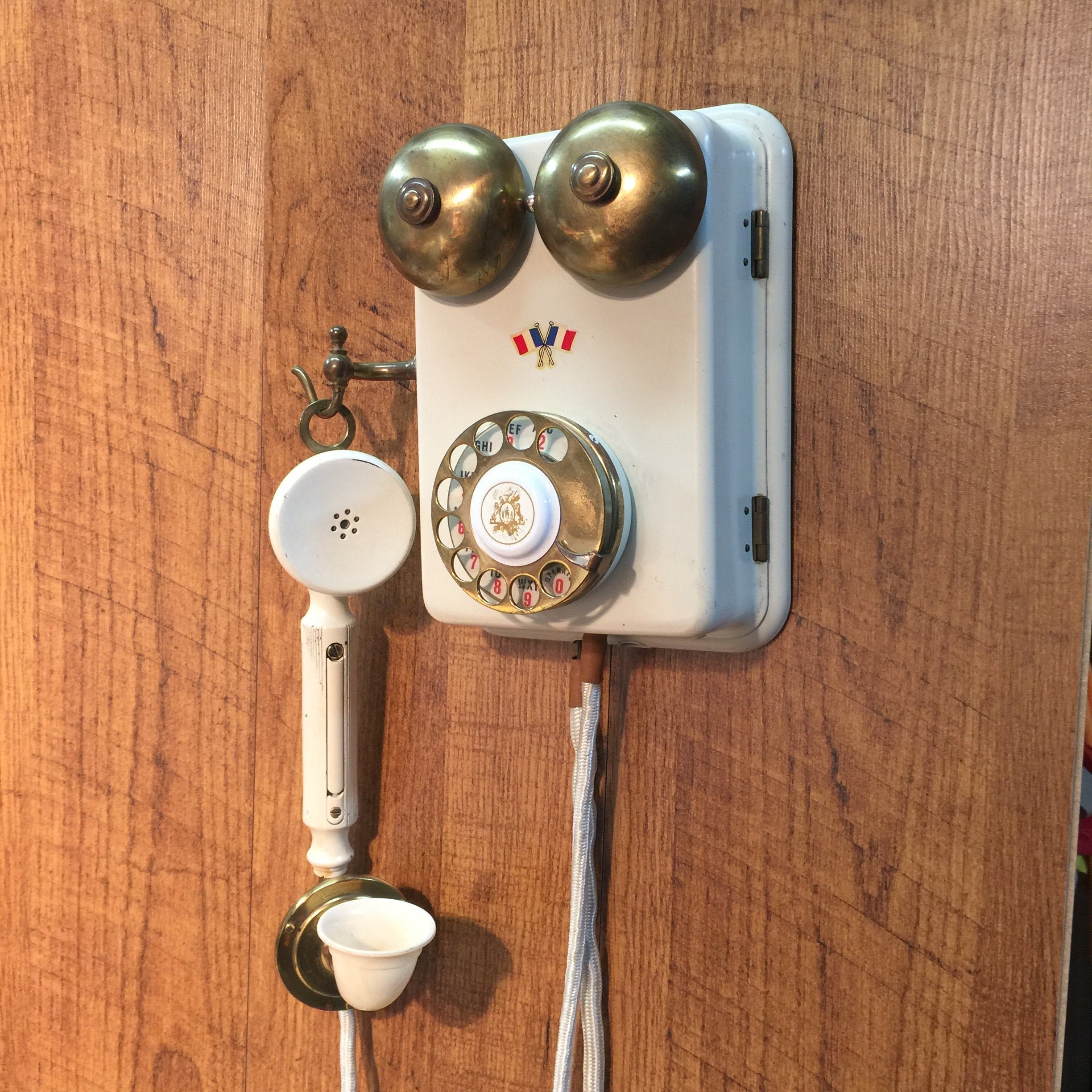 Antique L.M. Ericsson Telephone, Beige Metal Complete Wall, Landline ...