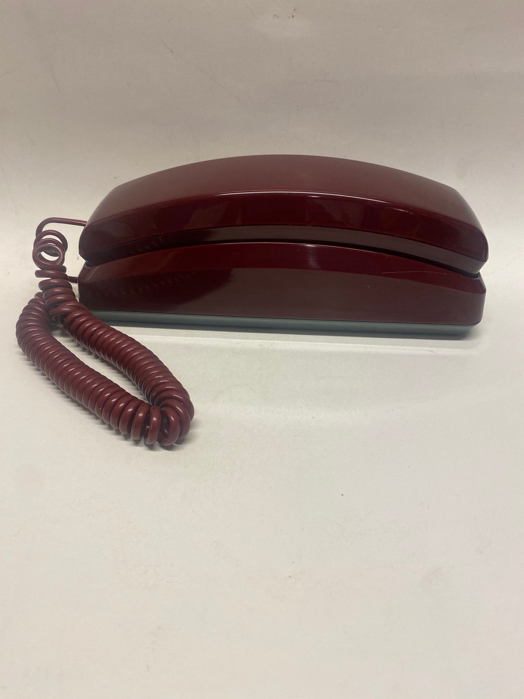 Vintage General Electric Telephone, GE Telephone, Burgundy Red Phone ...