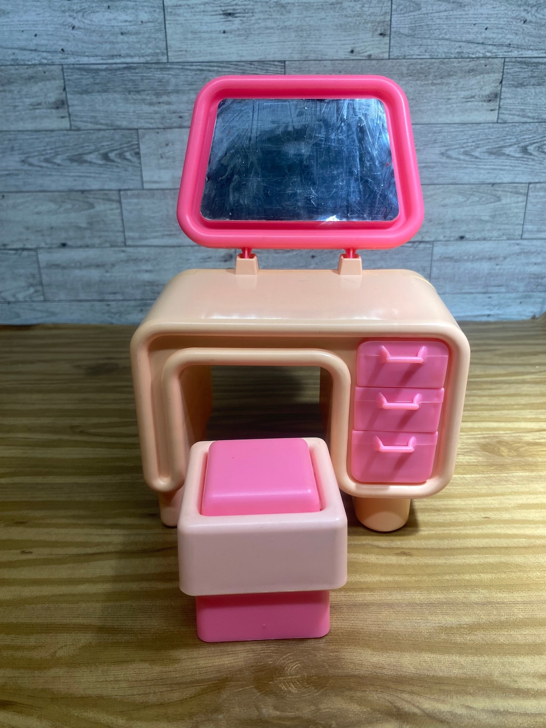 Vintage Barbie Toys Furniture, Mattel Barbie Pink Vanity & Seat, Mattel ...