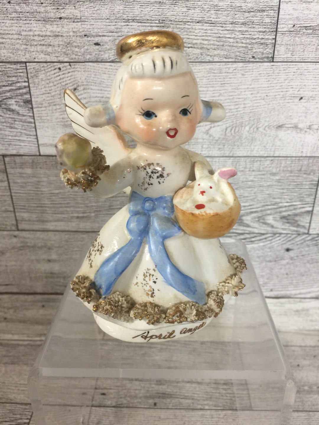 Vintage Lefton April Angel, Easter Figurine, Birthday Girl, Easter ...