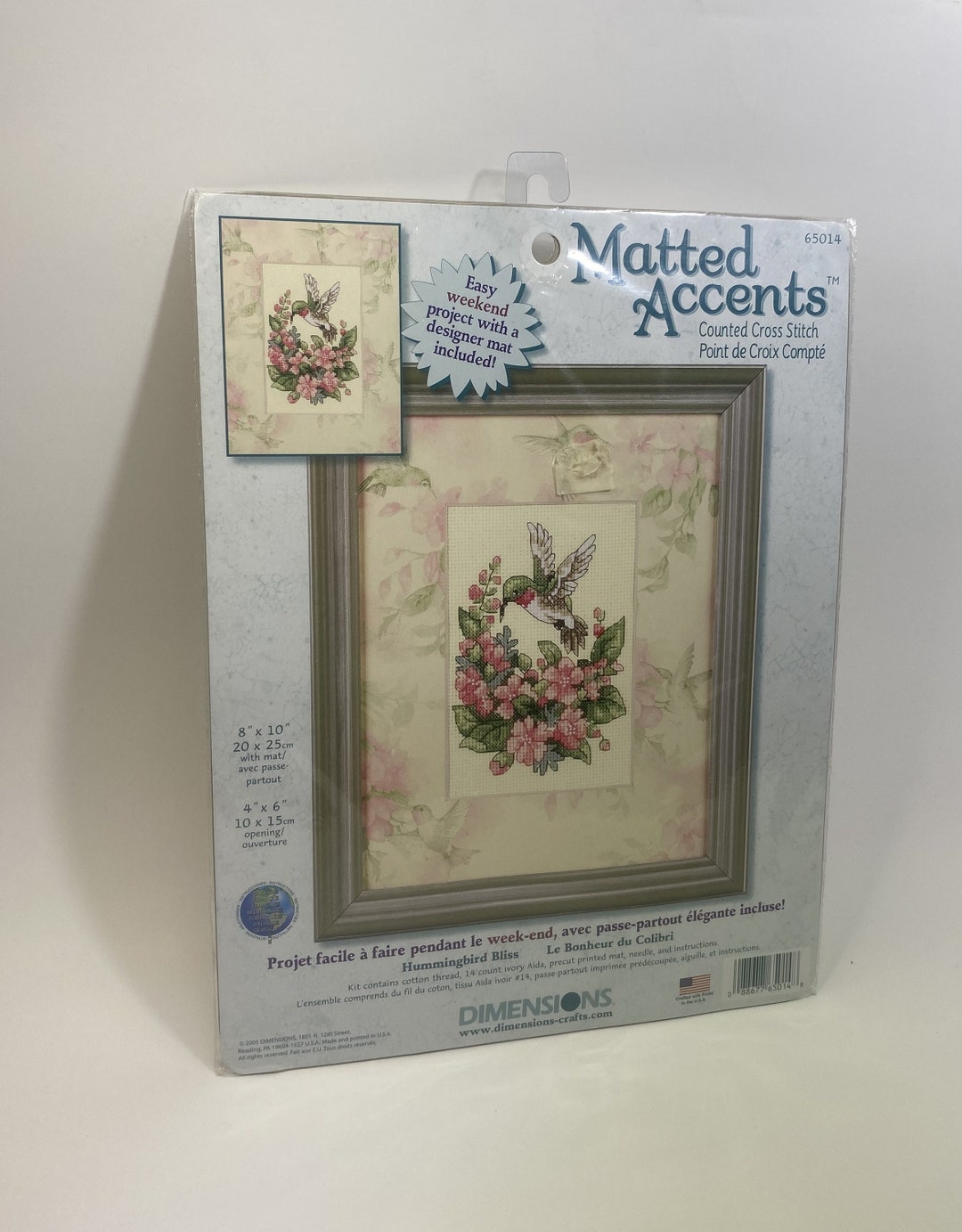 Vintage Dimensions, Hummingbird Bliss, Matted Accents, Counted Cross ...