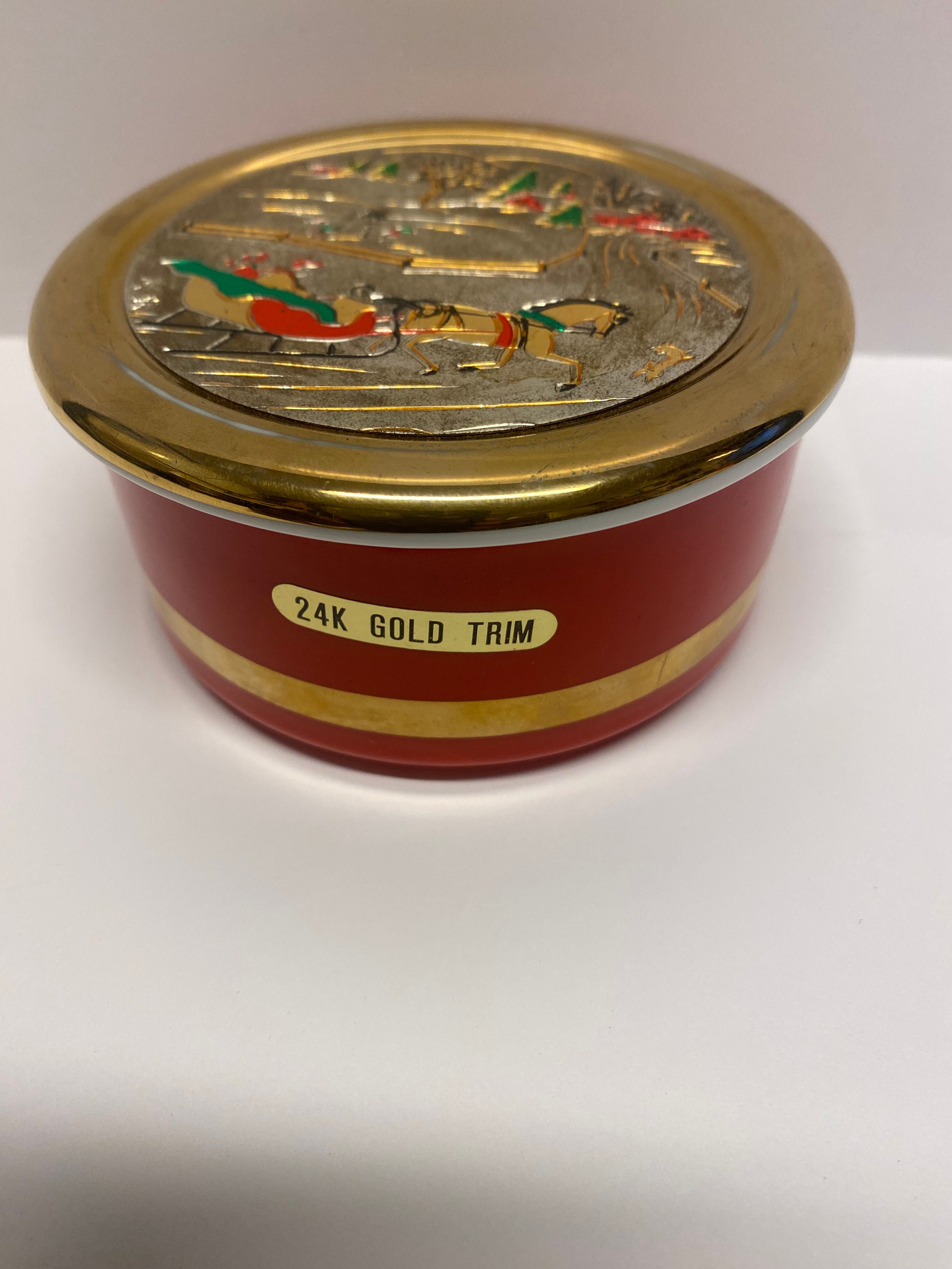 Vintage Himark, Art of Chokin, Round Porcelain Christmas Trinket Box ...