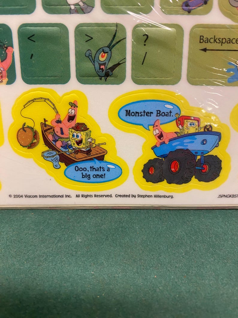 Vintage Spongebob Squarepants, Keyboard Computer Stickers, Nickelodeon ...