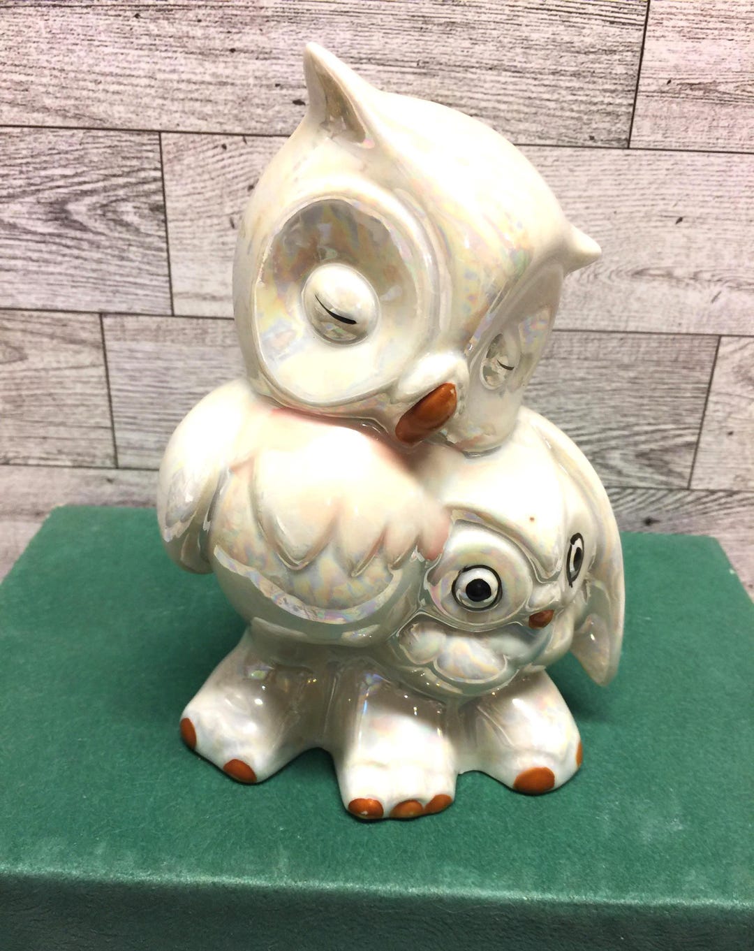 Vintage Owls, Iridescent Color Mother of Pearl Owls, Vintage Mother Owl ...