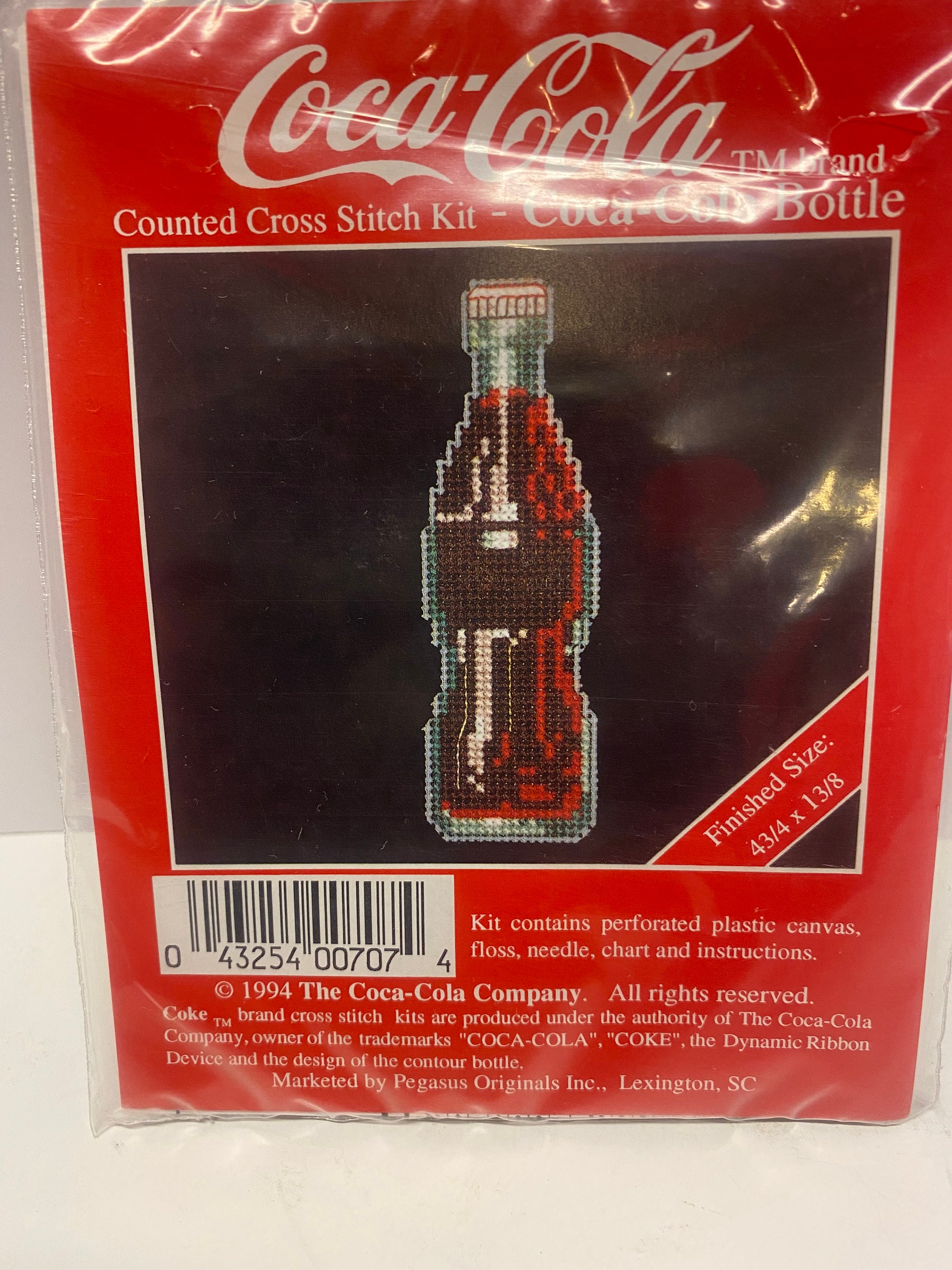 Vintage Coca-cola Bottle Counted Cross Stitch Kit Coke Cross - Etsy