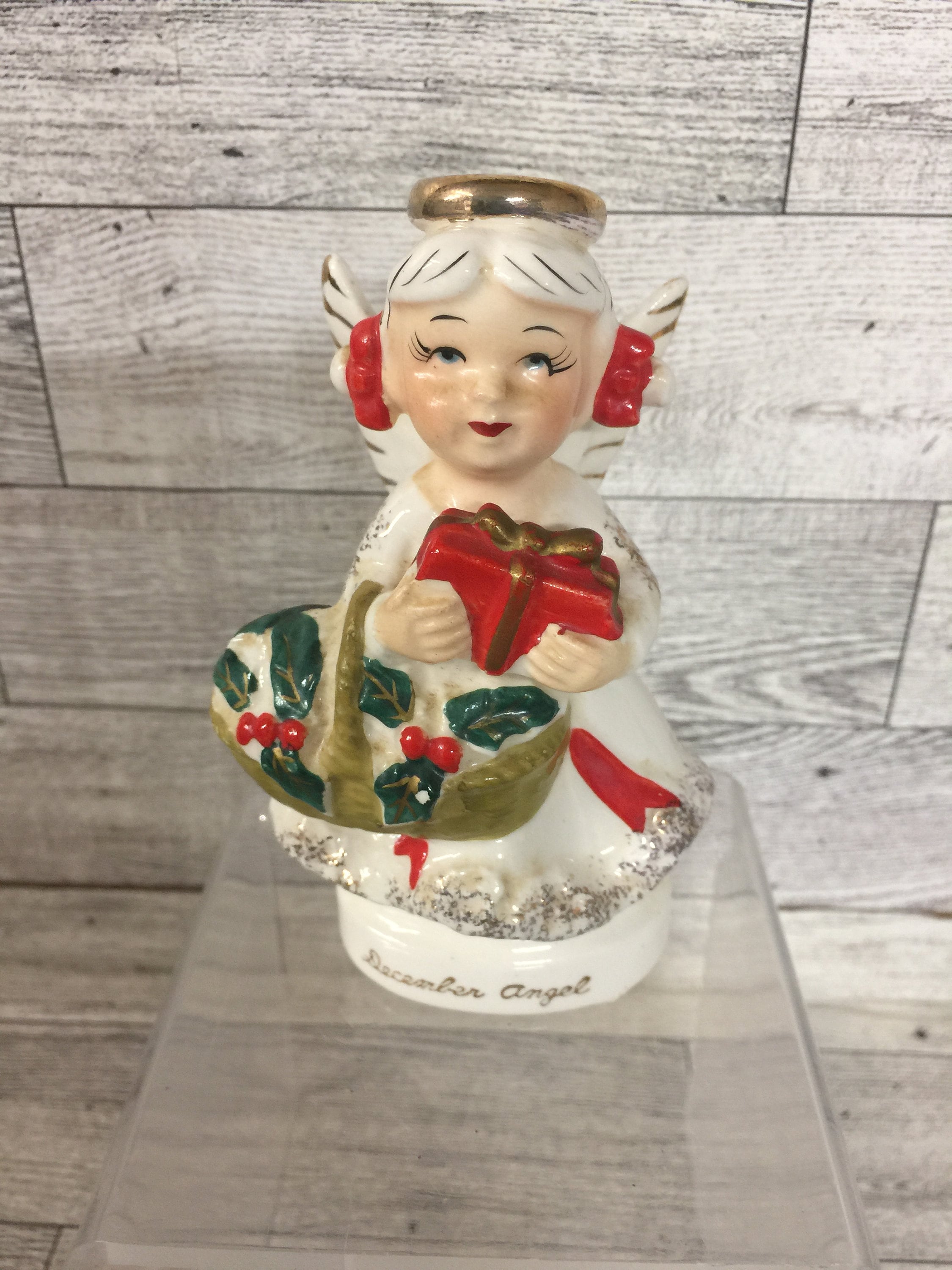 Vintage Lefton December Angel, Christmas Angel Figurine, Birthday Girl ...