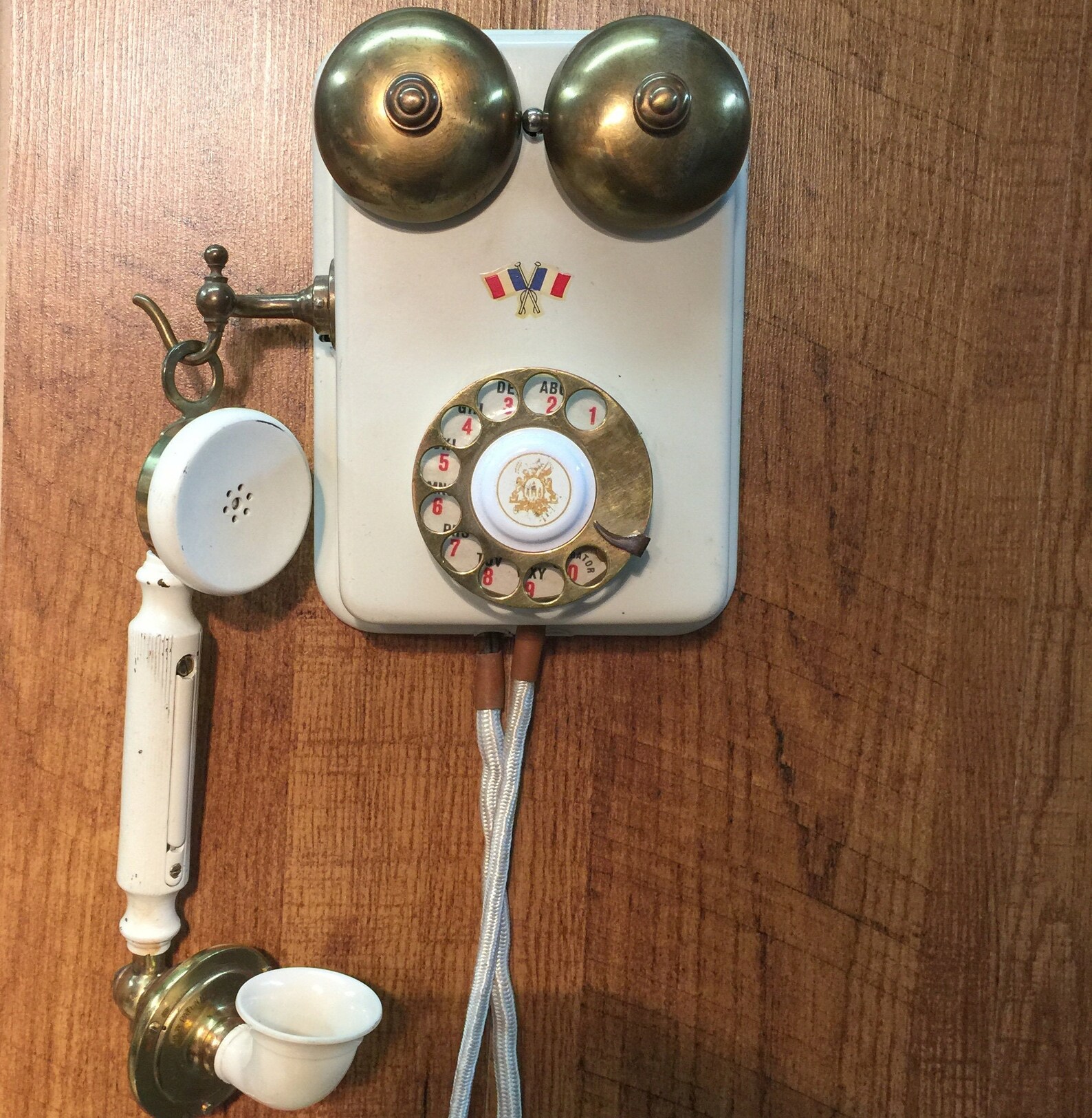 Antique L.M. Ericsson Telephone, Beige Metal Complete Wall, Landline ...