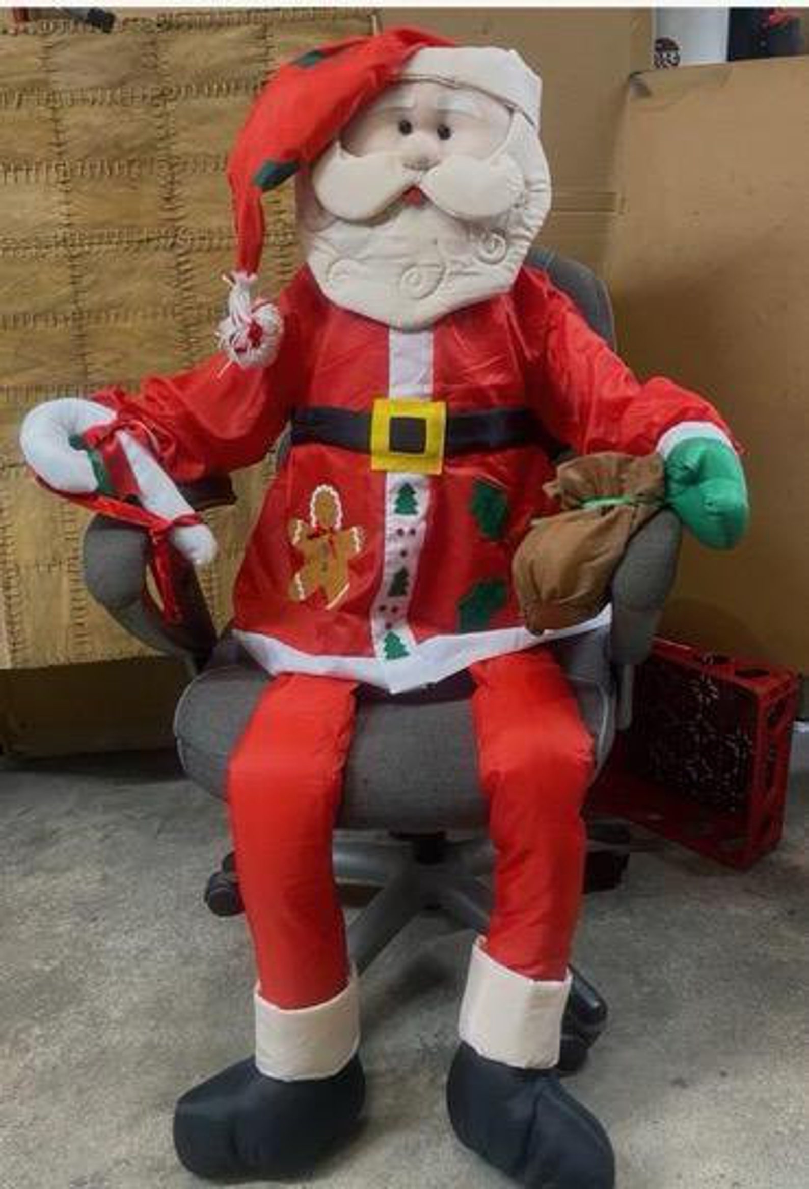 Vintage Santa Claus, Life Size, 4 Feet Tall, Christmas Santa, Plush ...