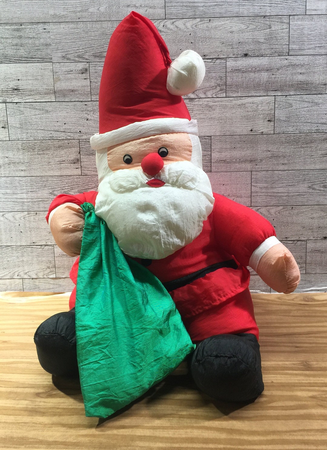 Vintage Nylon Stuffed Santa Claus Doll - Collectible Toy or Christmas ...