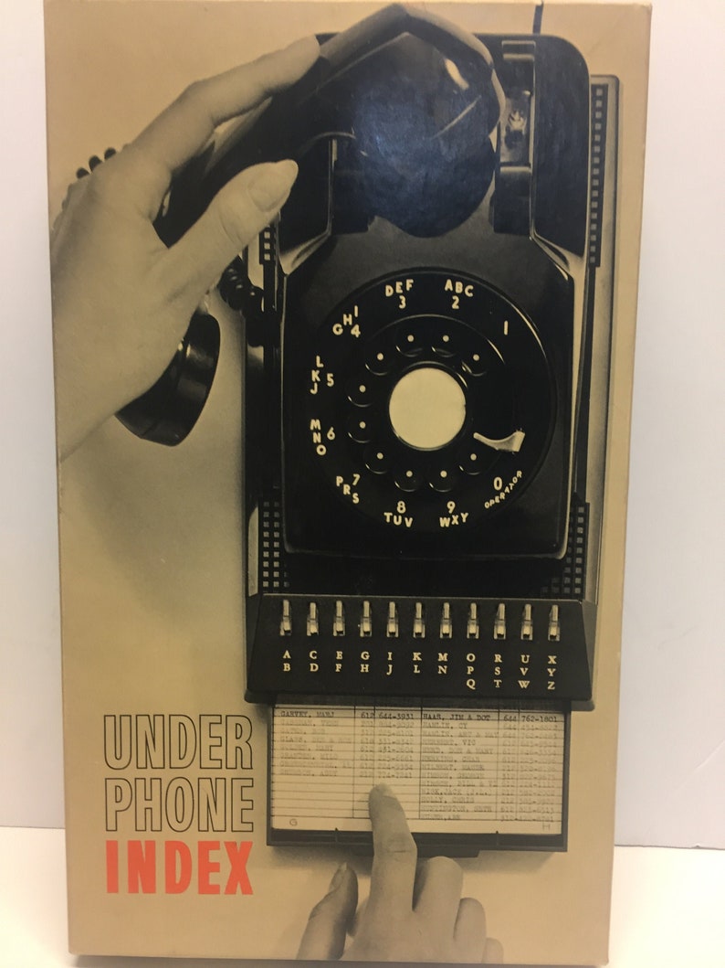 Vintage Telephone Index Directory, STANCRAFT Index Directory, Under ...