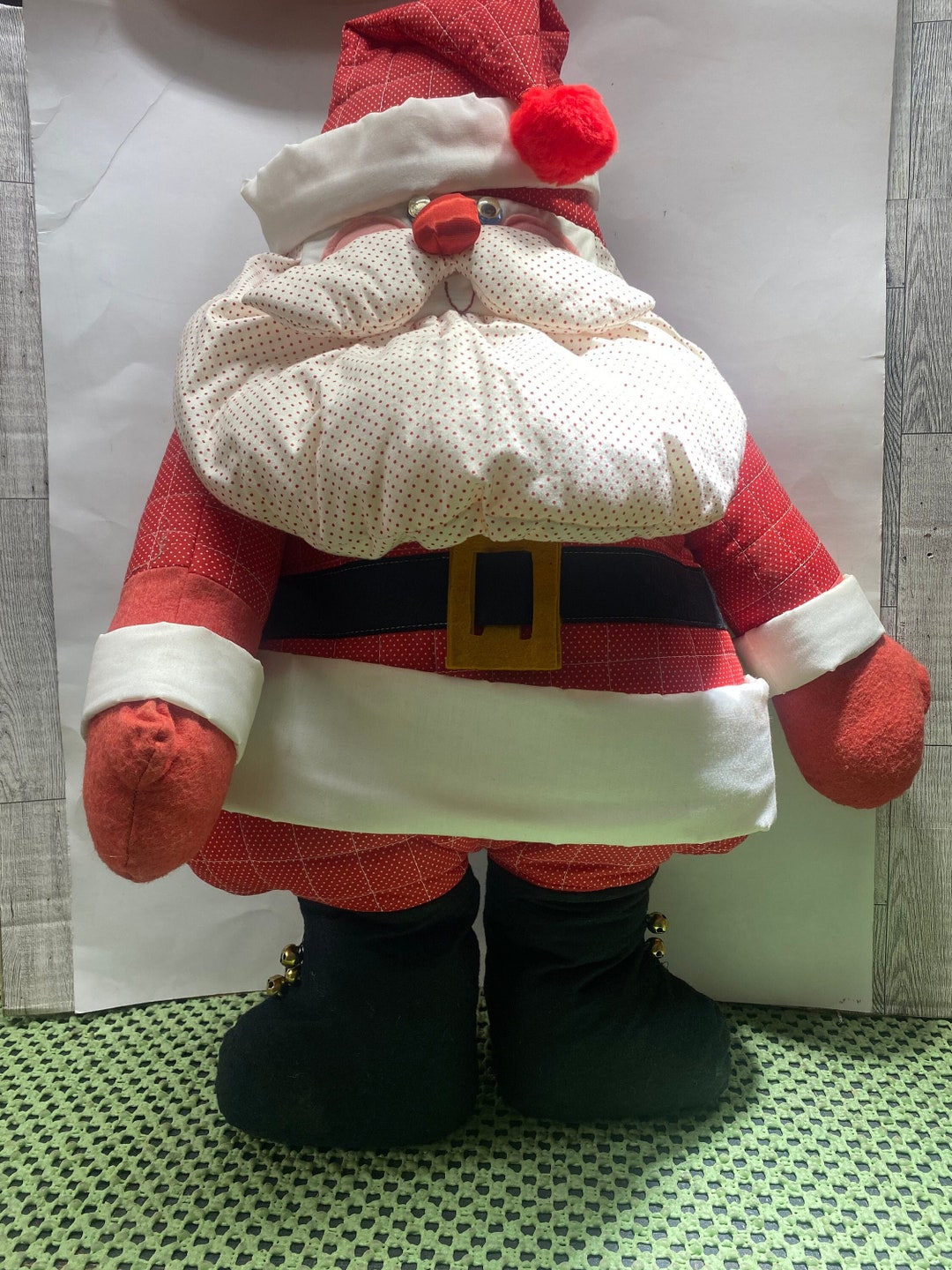 Vintage JUMBO Santa Claus, Christmas Santa, Plush Stuffed Santa Claus ...