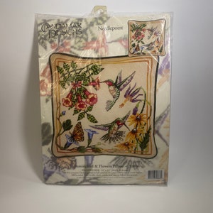 Vintage Candamar Designs, Inc, Needlepoint Hummingbird and Flowers ...