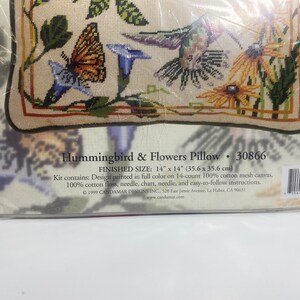 Vintage Candamar Designs, Inc, Needlepoint Hummingbird and Flowers ...