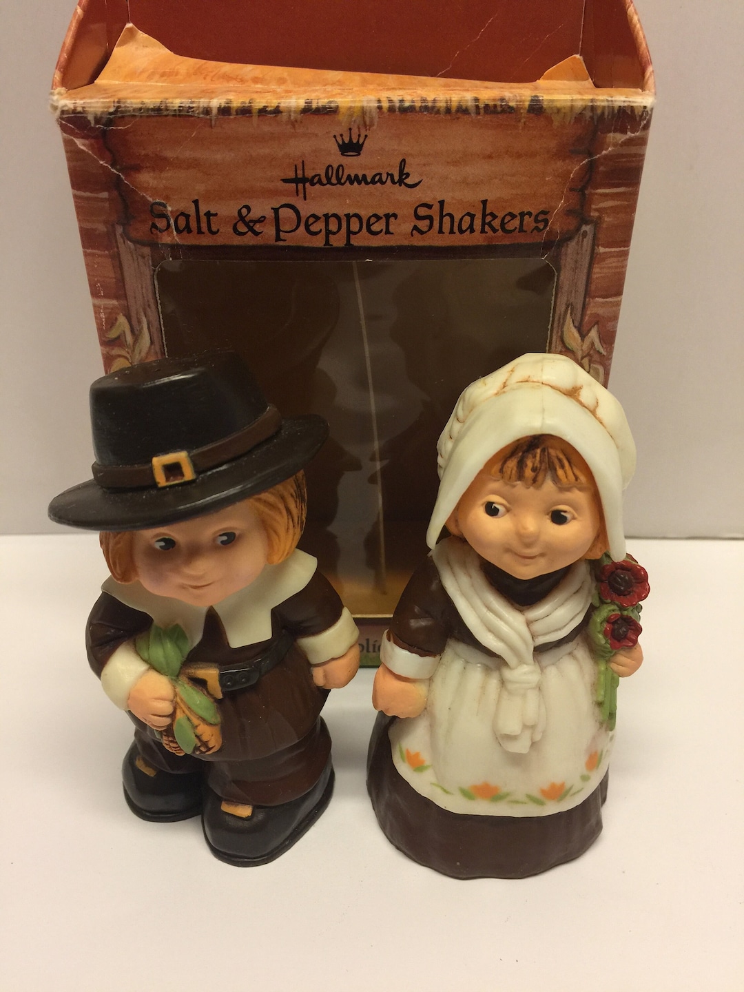 Vintage Hallmark Thanksgiving Salt and Pepper Shaker Set, Pilgrim Kids ...