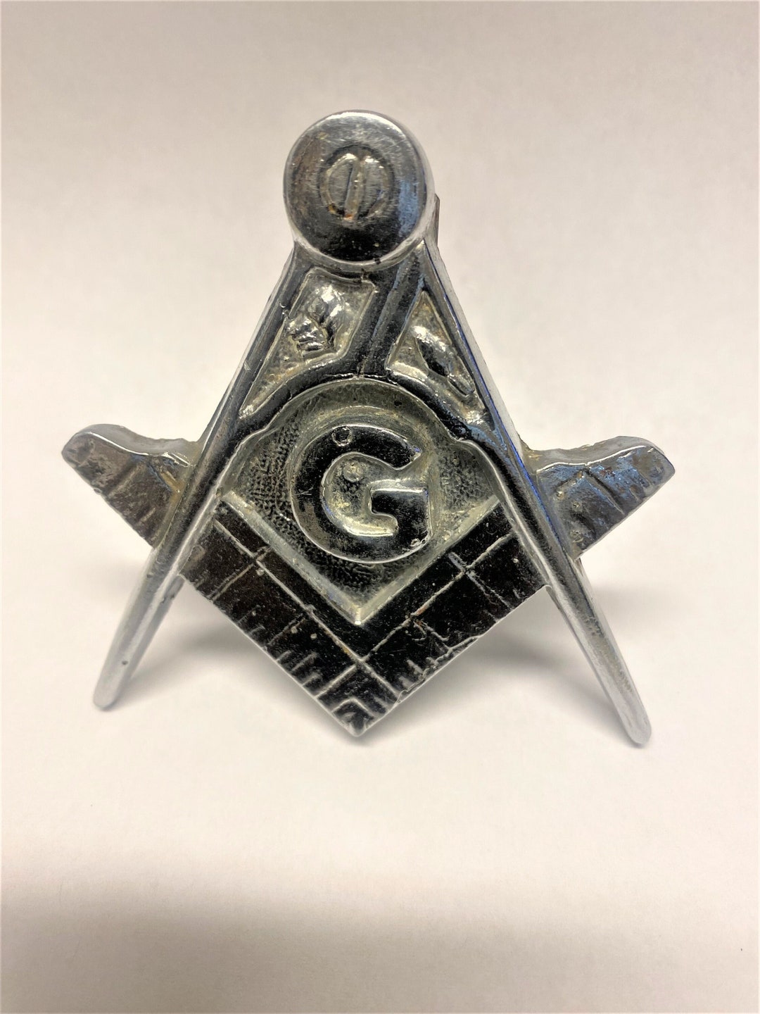 Vintage Masonic Freemason, Car Emblem, Plate Topper Car, Auto Building ...