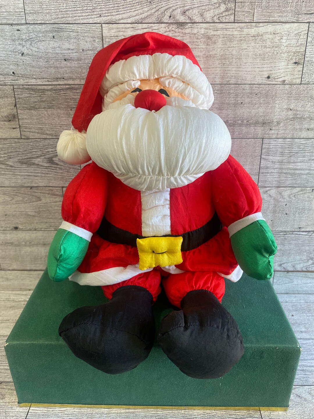 Vintage Hallmark Christmas Santa, Plush Nylon Stuffed Santa Claus Doll ...