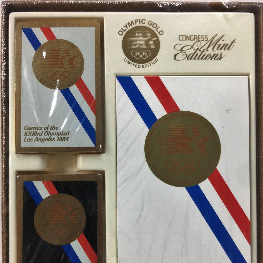 Vintage 1984 Olympics Playing Card Set, Congress Mint Olympic Gold ...
