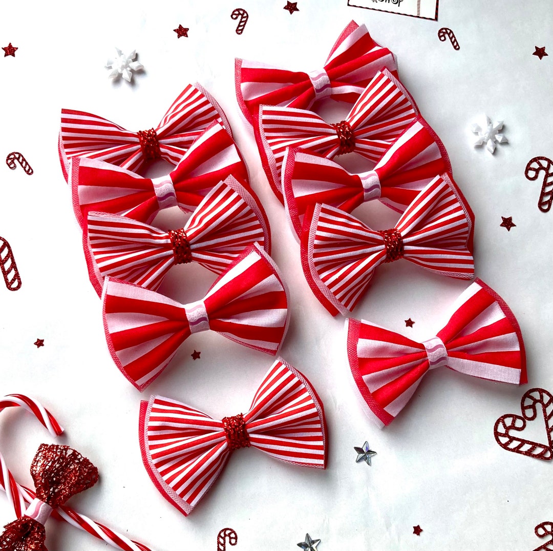 10 Candy Cane Decor Bows. Candy Cane. Candy Cane Christmas - Etsy