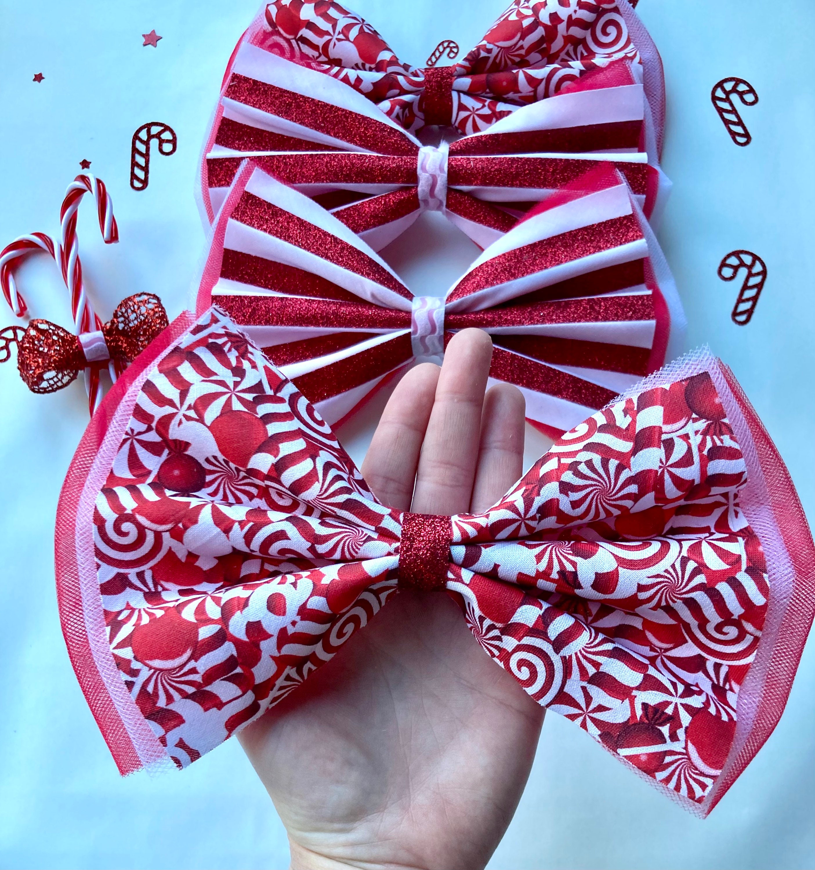 X Large Candy Cane Bow. Candy Cane Decor. Christmas Tree Bows. | Etsy