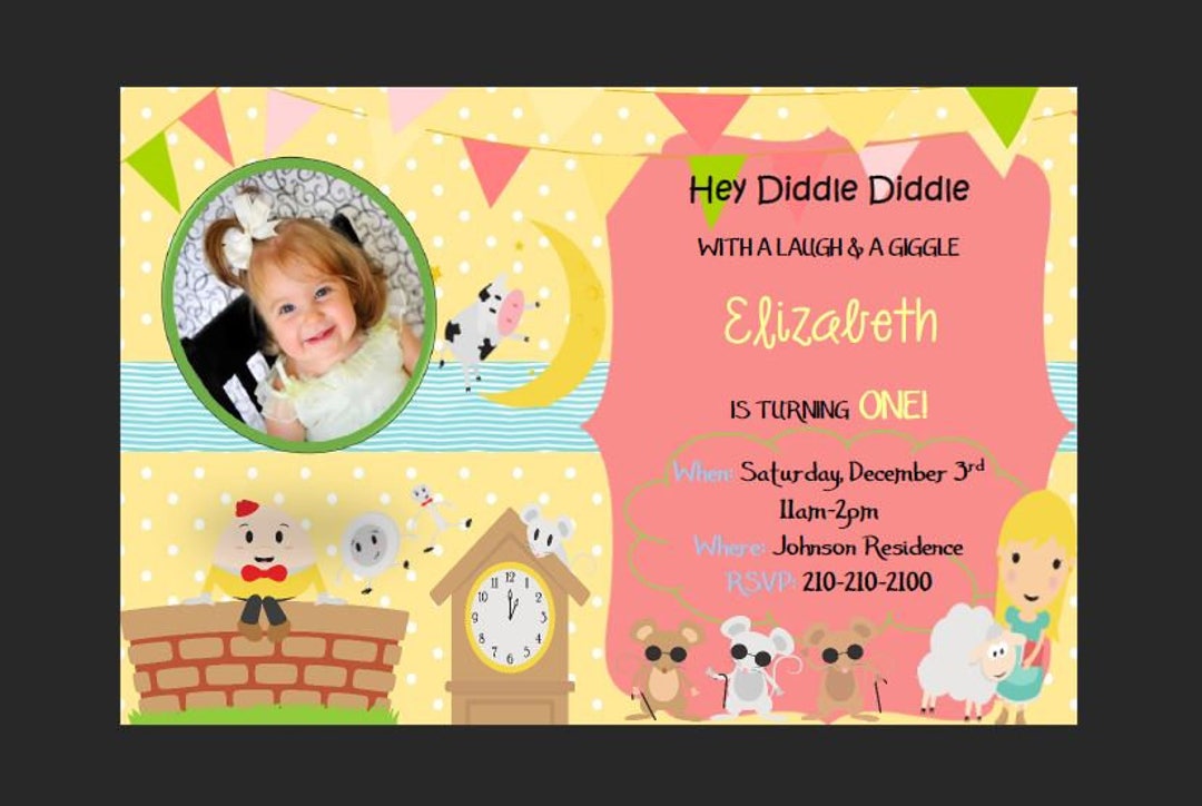 Nursery Rhyme Birthday Party Invitation (girl) - Etsy