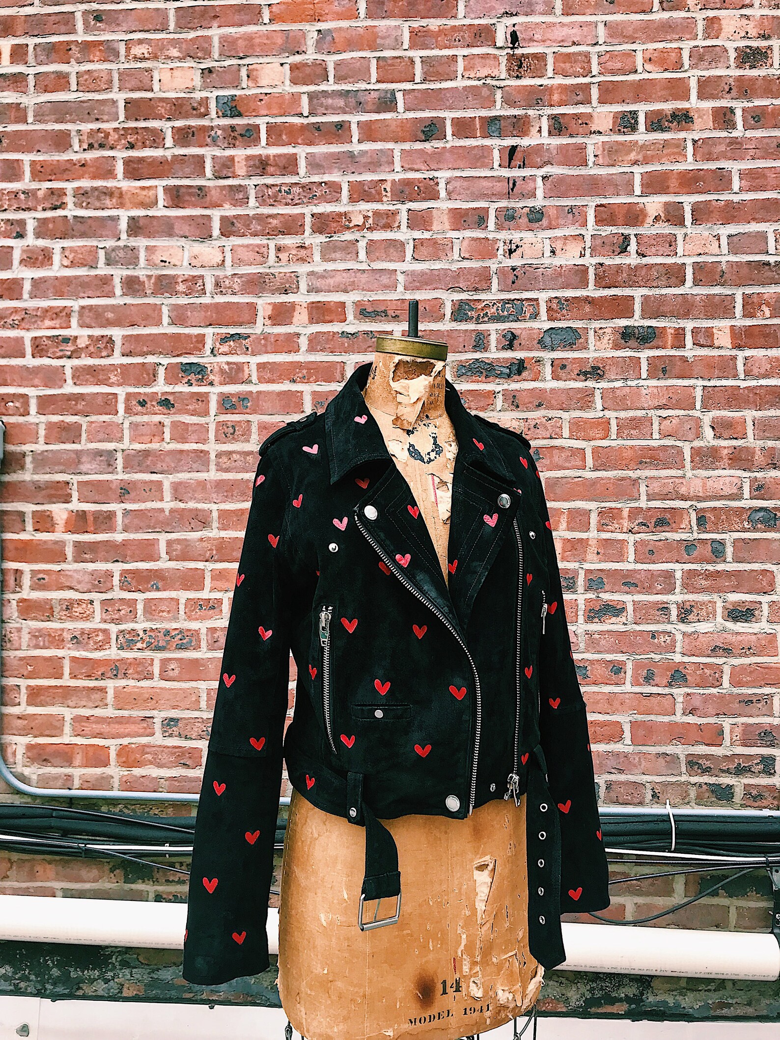 MADE TO ORDER / Custom Hand-painted Hearts on Genuine Leather - Etsy