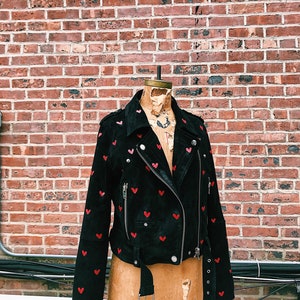 MADE TO ORDER / Custom Hand-painted Hearts on Genuine Leather ...