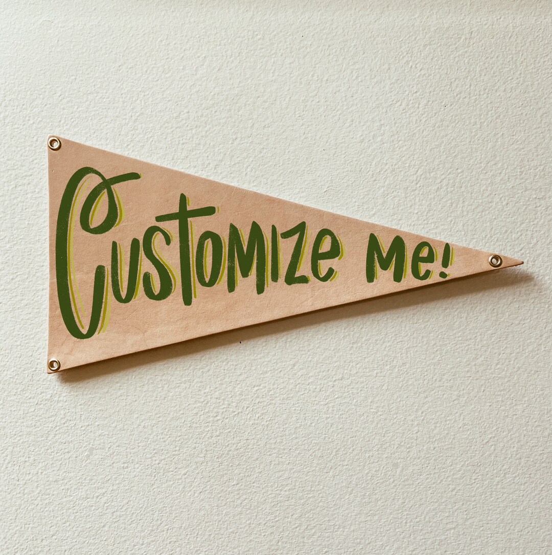 Custom Hand-painted Leather Pennant Flag - Etsy