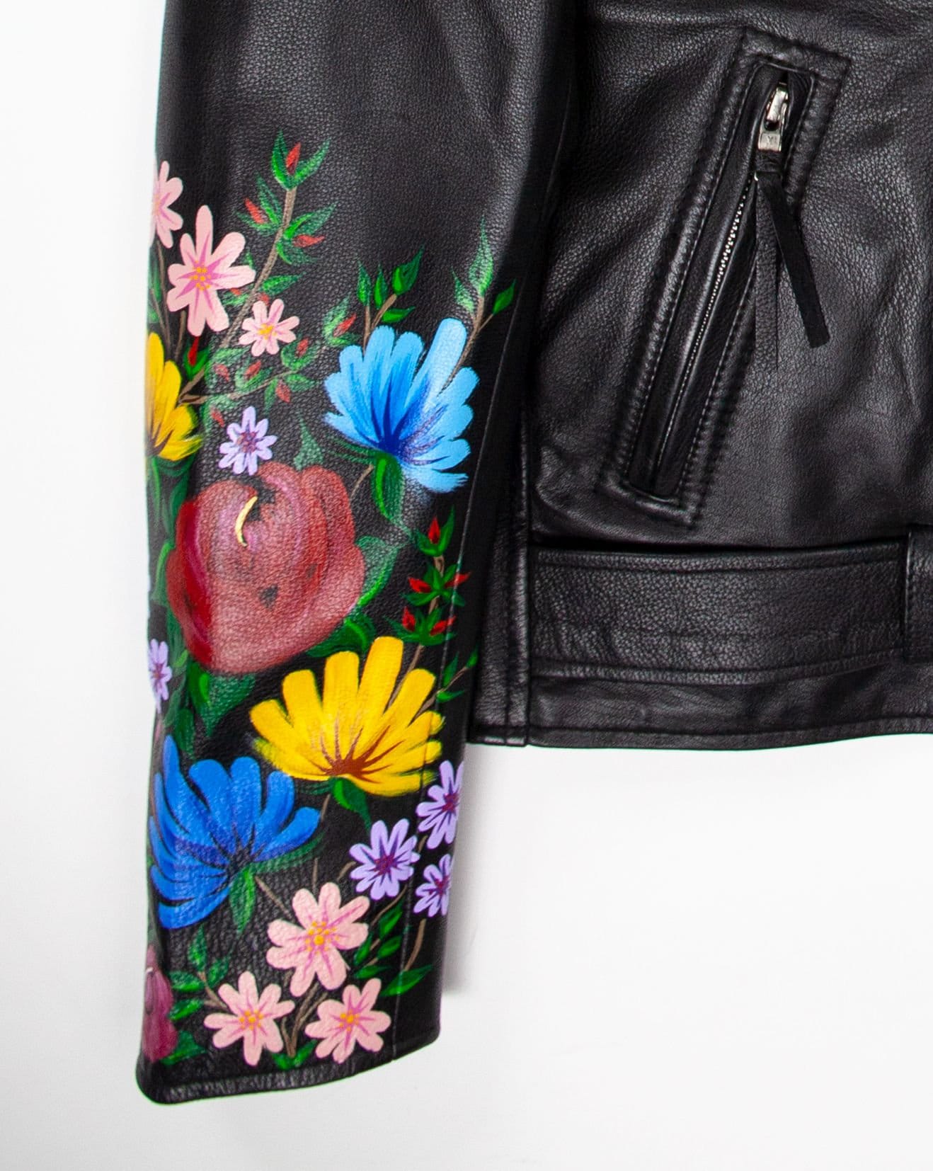 MADE TO ORDER / Custom Hand-painted Tapestry Cuffs on Genuine Leather ...
