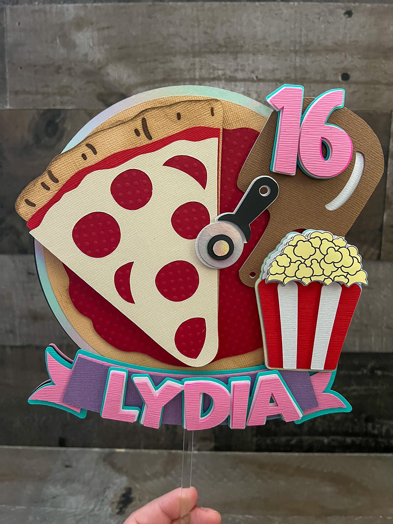 Pizza Party Cake Topper: Personalized Birthday Decoration - Etsy