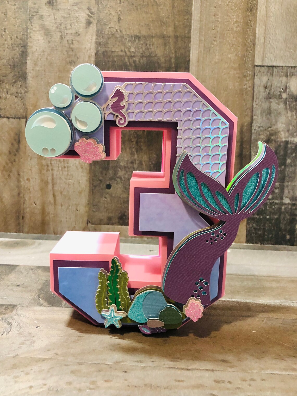 Personalized 3D Numbers Party Decorations Girls Birthday | Etsy