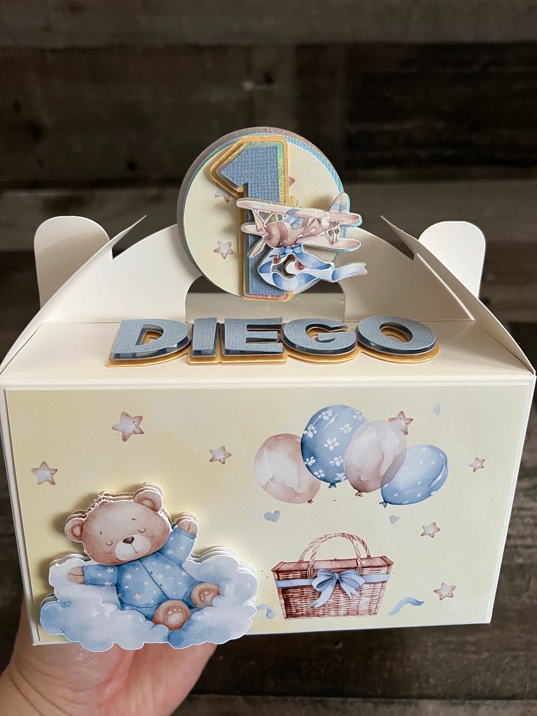 Baby Bear Favor Box Teddy Bear Favor Box Baby Nursery Room Birthday ...