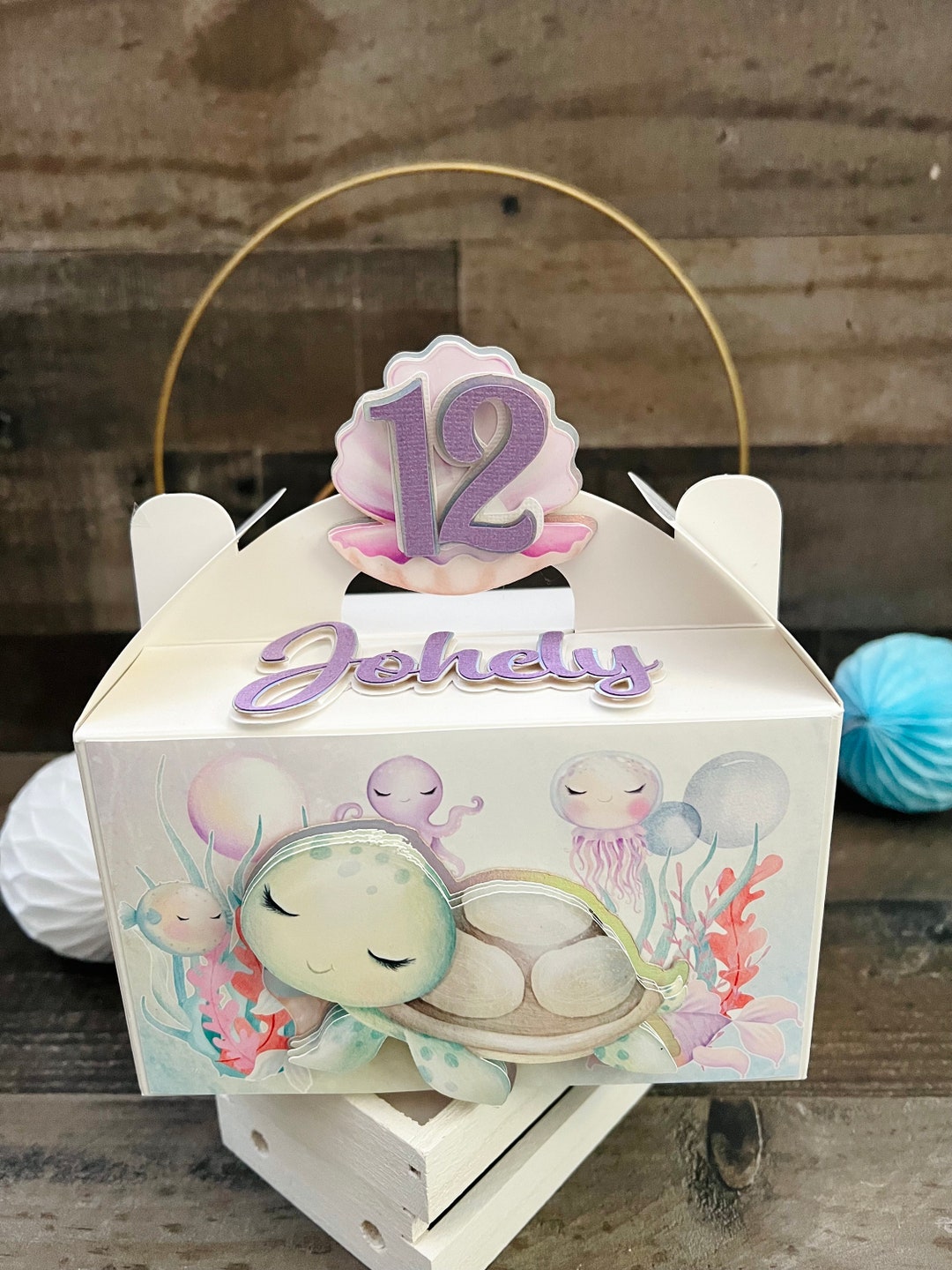 Under the Sea Favor Box Turtle Favor Box Birthday Party Sea Animals ...