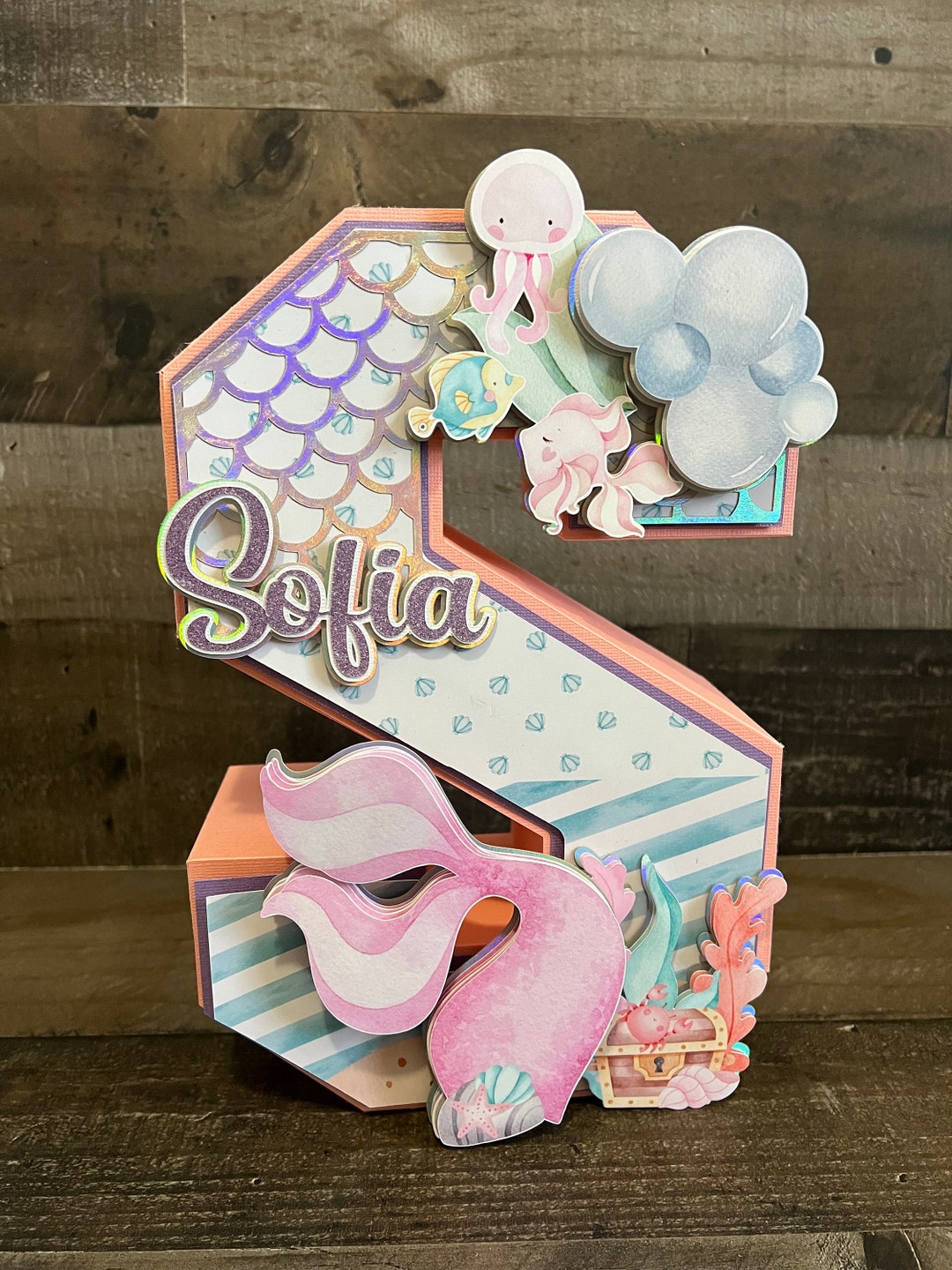 Mermaid Birthday 3D Letter: Under the Sea Party Decor (11 Inches) - Etsy