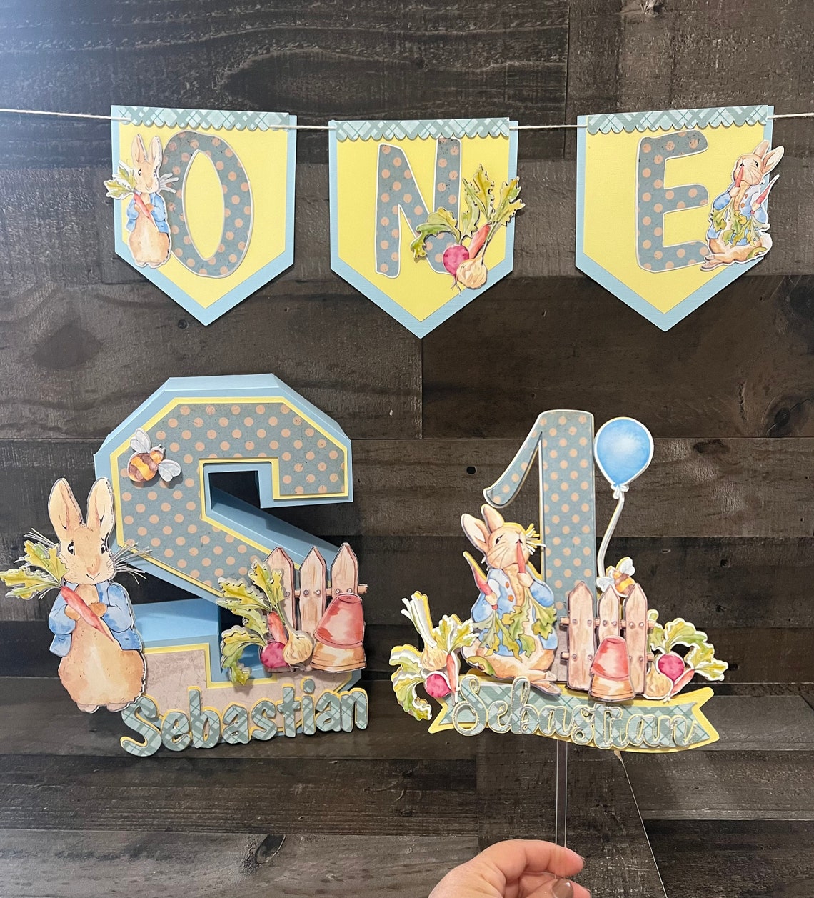 Peter Rabbit Cake Topper, Party Decorations, Boy Birthday Party, Rabbit ...