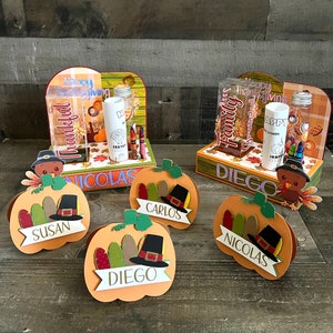 Thanksgiving Place Card: Custom Pumpkin Foldable Card - Etsy