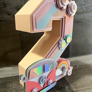 Boho Birthday 3D Number Girl Birthday Boho Party Boho Rainbow Vintage ...