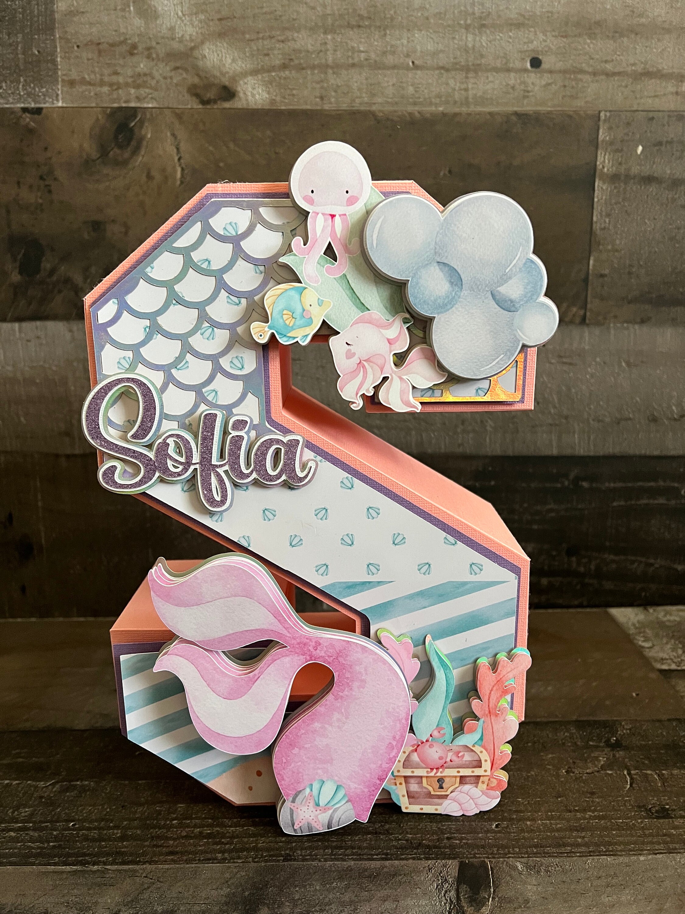 Mermaid Birthday 3D Letter: Under the Sea Party Decor (11 Inches) - Etsy
