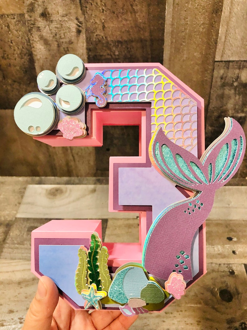 Personalized 3D Numbers Party Decorations Girls Birthday | Etsy