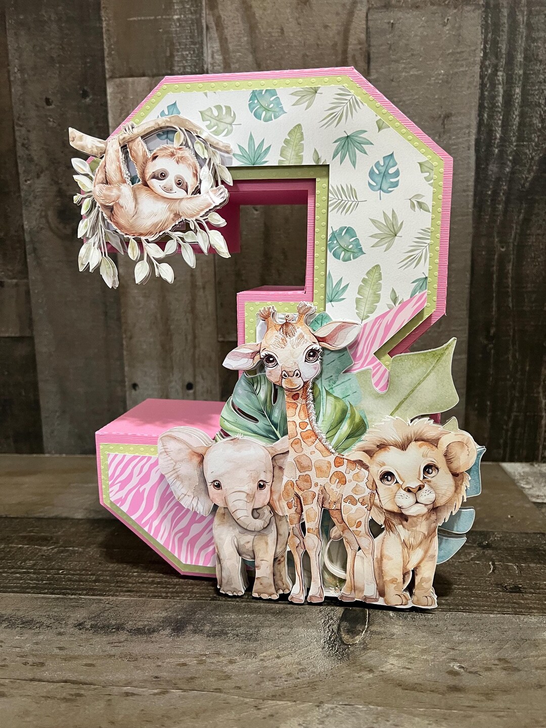 Safari 3D Letters Safari Birthday 11 Inches Party Decorations Wild ...