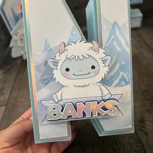 Yeti First Birthday 3D Letter: Winter Snow Monster Party Decor 6" Tall ...