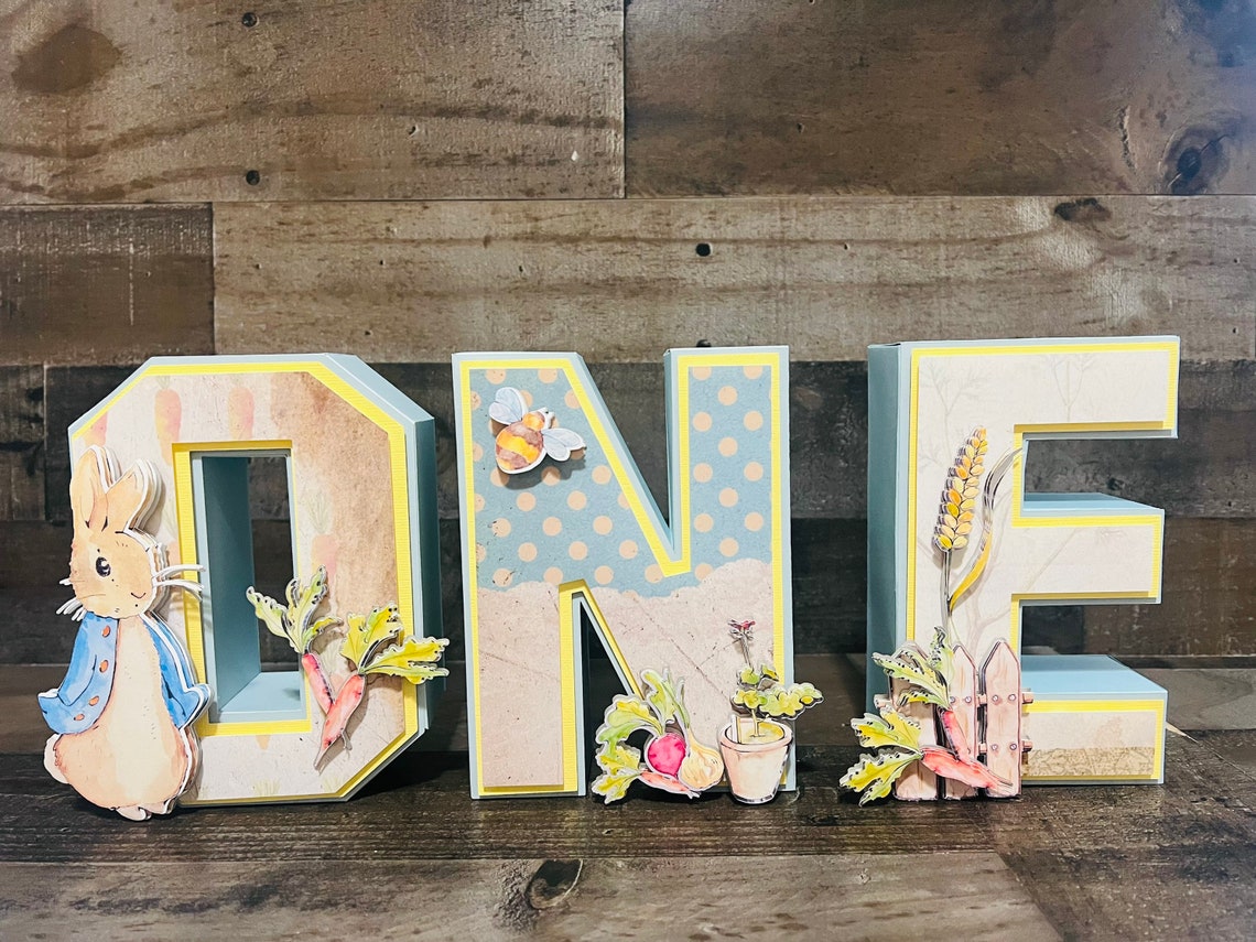 Peter Rabbit Letters, Party Decorations, Boy Birthday Party, Rabbit ...