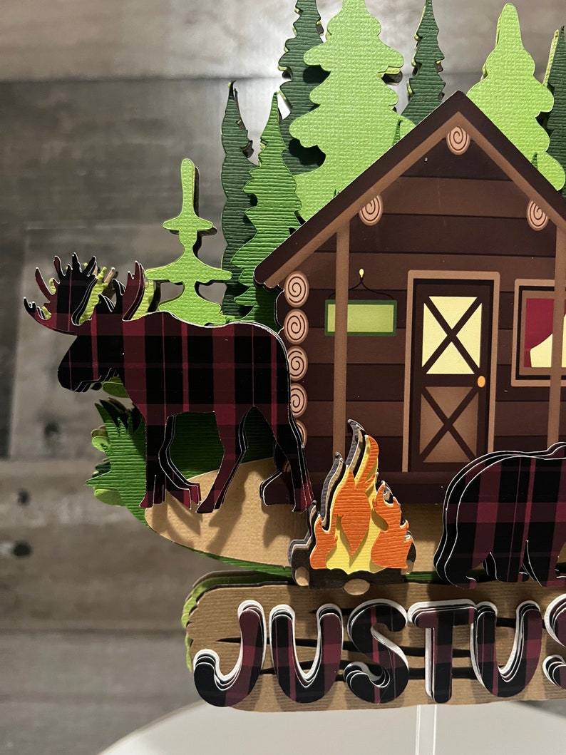 Cabin Cake Topper Party Decorations Boy Birthday Party Girl - Etsy