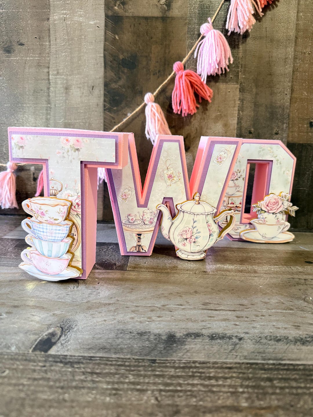 3d Tea Party Letter Centerpiece, Teapot Birthday Decoration - Etsy