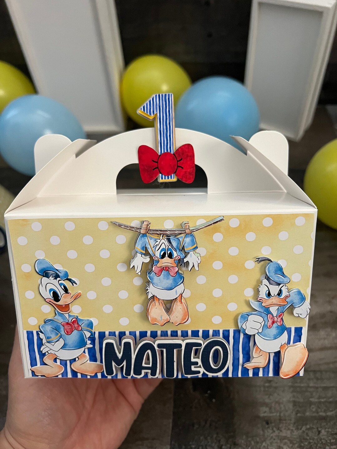 Donald Duck Favor Box Party Decor Donald Duck Party Birthday Boy First ...