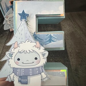 Yeti First Birthday 3D Letter: Winter Snow Monster Party Decor 6" Tall ...