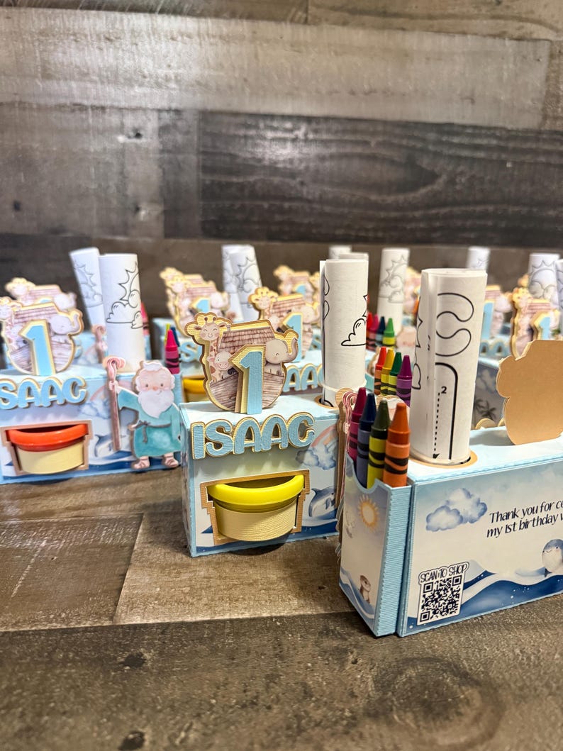 Noah's Ark Activity Box: Handmade Party Favor, First Birthday - Etsy