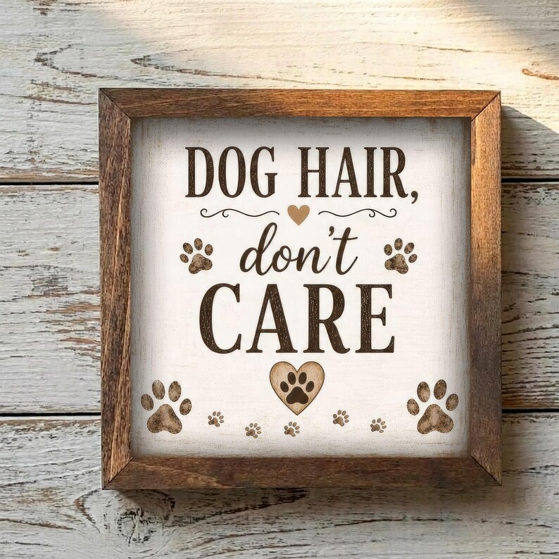 Dog Hair Don't Care Wood Sign With Easel | Rustic Farmhouse Dog Decor ...