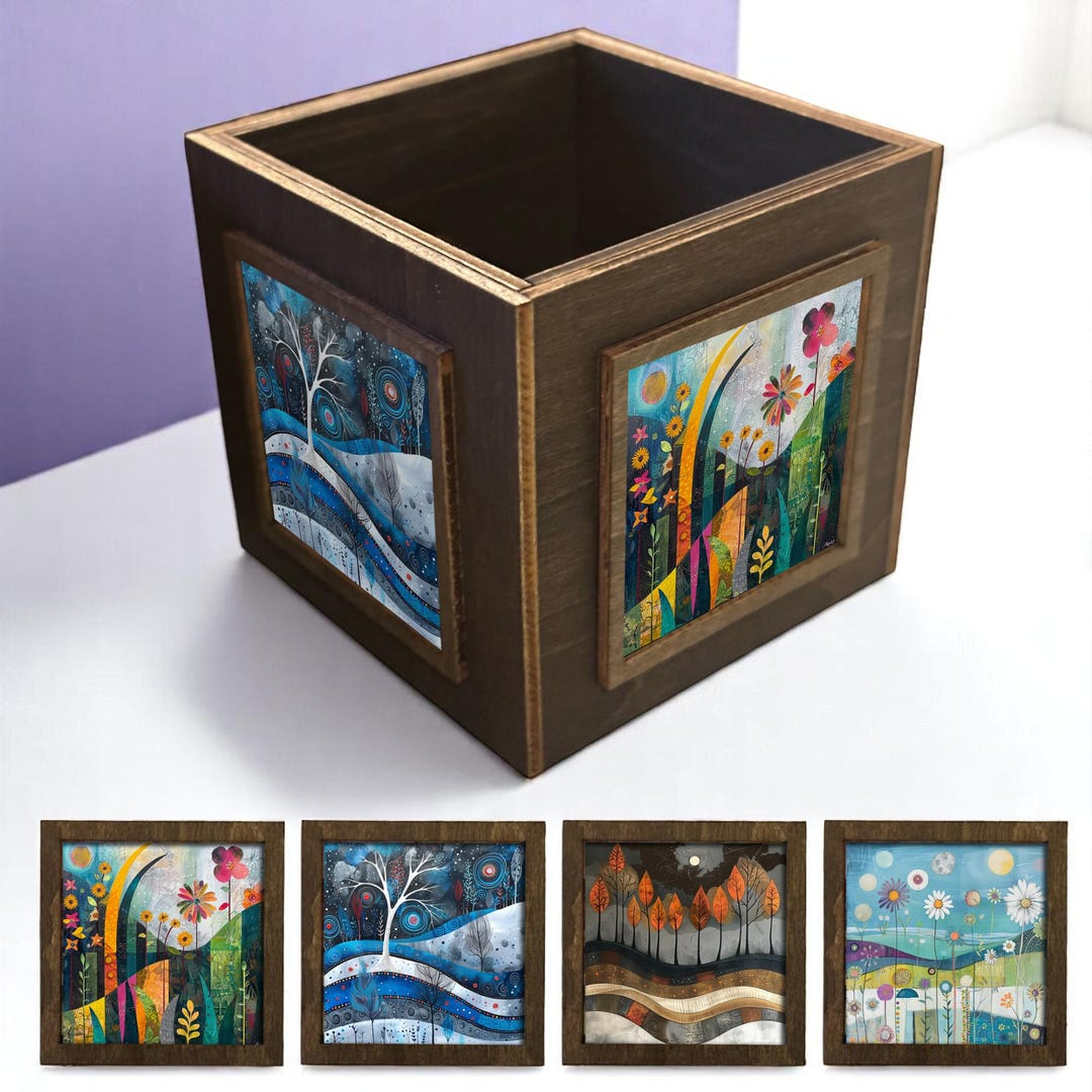 Grumpy Cube Starter Set – Four Seasons Art Tiles – Colorful Modern ...