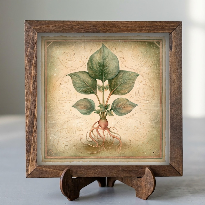 Botanical Root Wood Sign With Easel | Rustic Kitchen Farmhouse Decor ...